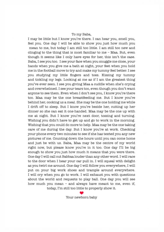 Letter To Baba Print, Dad Gift, Father's Day Print, Dad Present ...