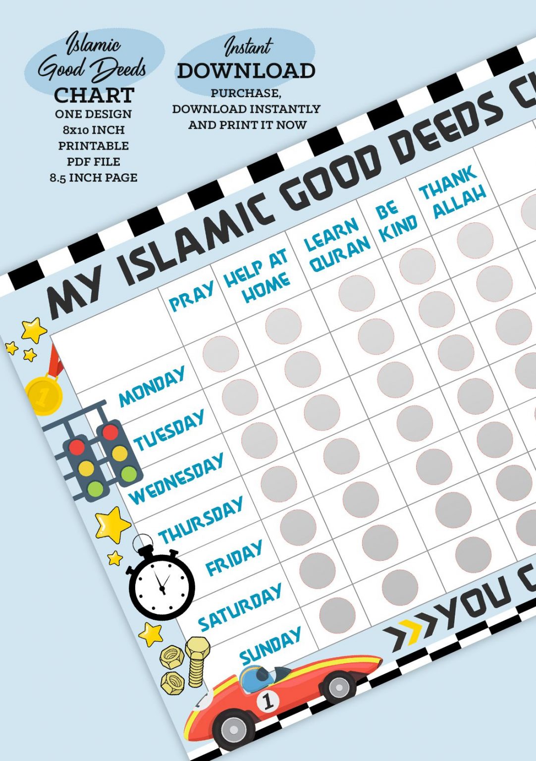Muslim Behaviour Chart - Muslim Children Gifts - Great Little Muslim Co.