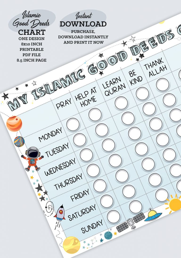 Islamic Good Deeds Chart - Great Little Muslim Co.