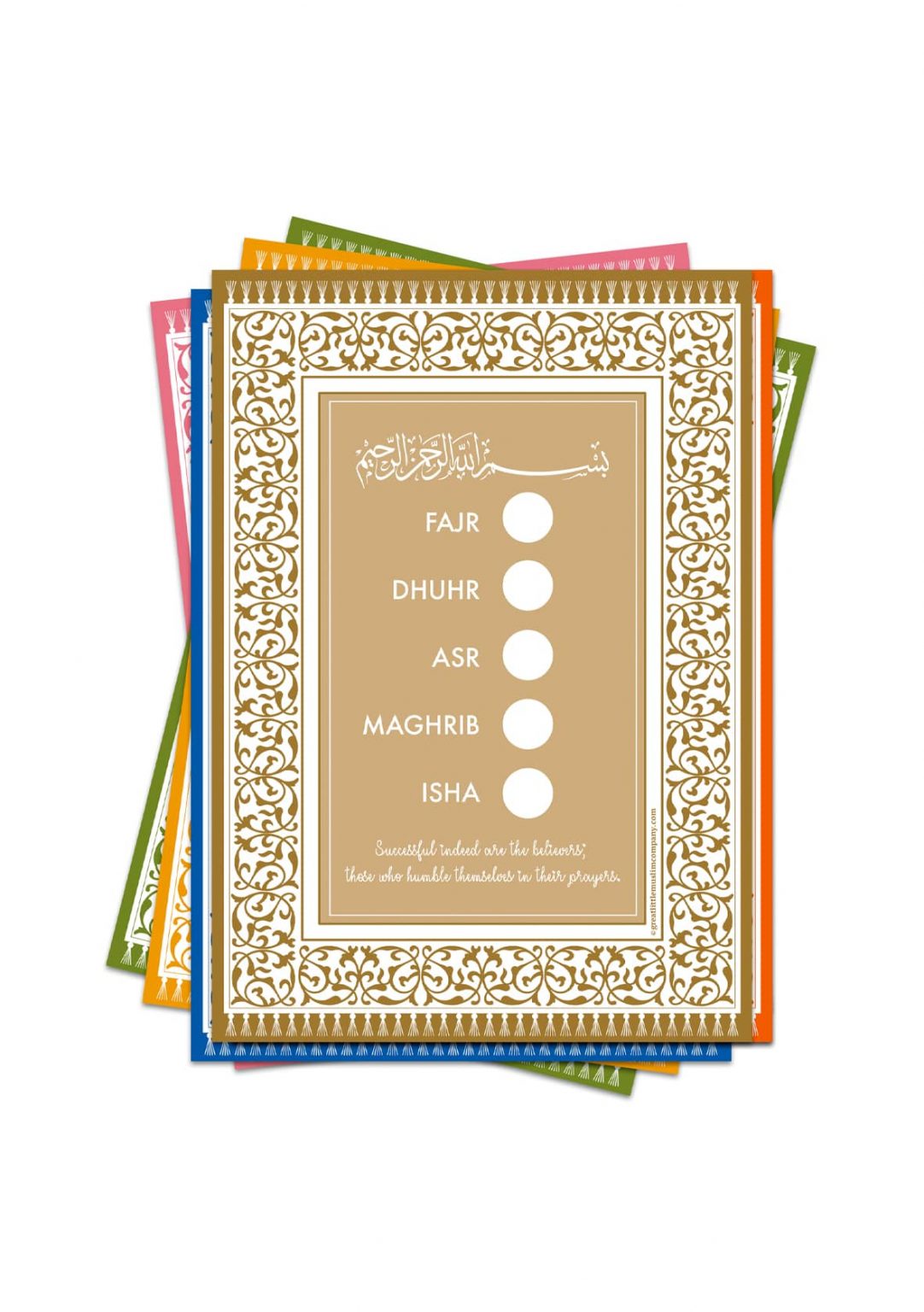 Salah Chart - Reusable Muslim Prayer Chart - Great Little Muslim Co.