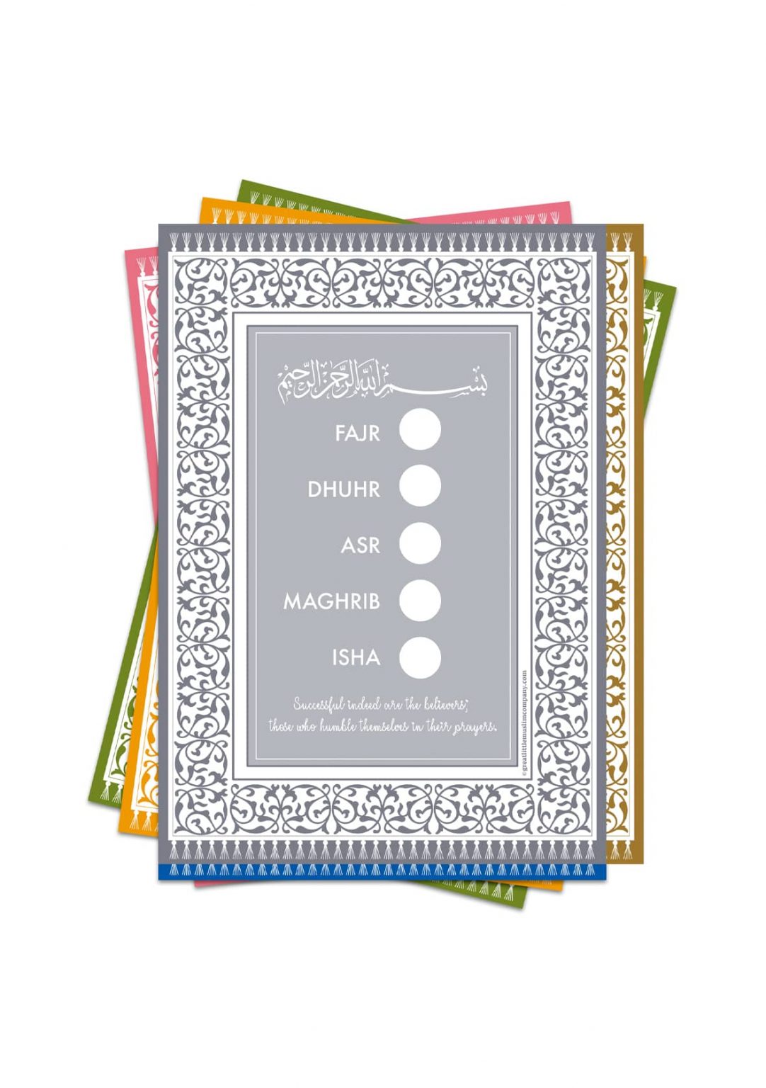 Salah Chart - Reusable Muslim Prayer Chart - Great Little Muslim Co.