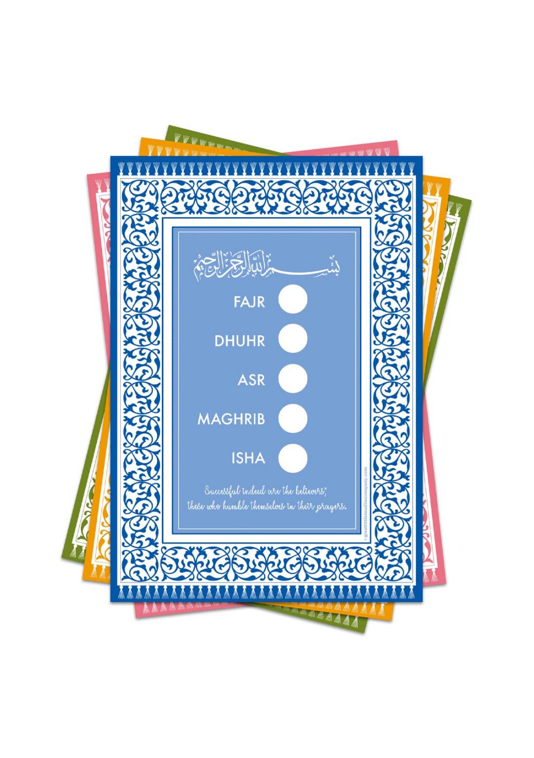 Salah Chart - Reusable Muslim Prayer Chart - Great Little Muslim Co.